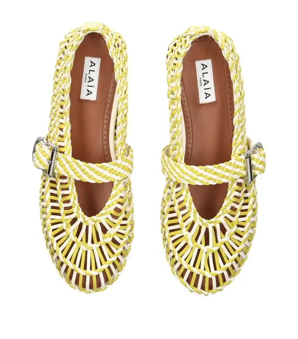 Alaïa Leather Braided Ballerina Flats