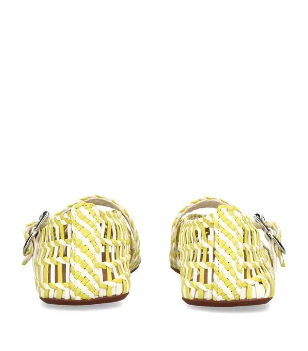 Alaïa Leather Braided Ballerina Flats