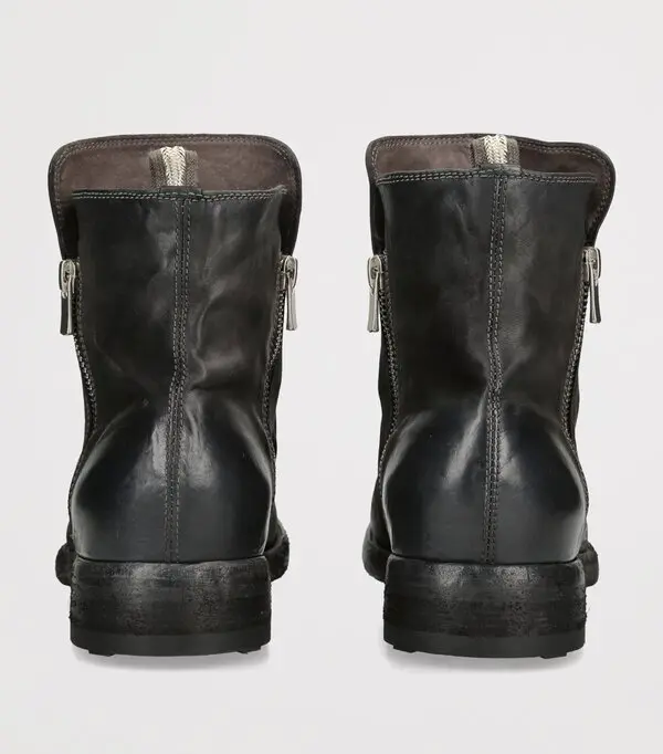 Officine Creative Suede Zip-up Ankle Boots