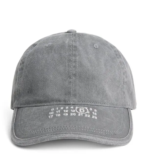 MAISON MARGIELA Cotton Numeric Logo Baseball Cap - Grey