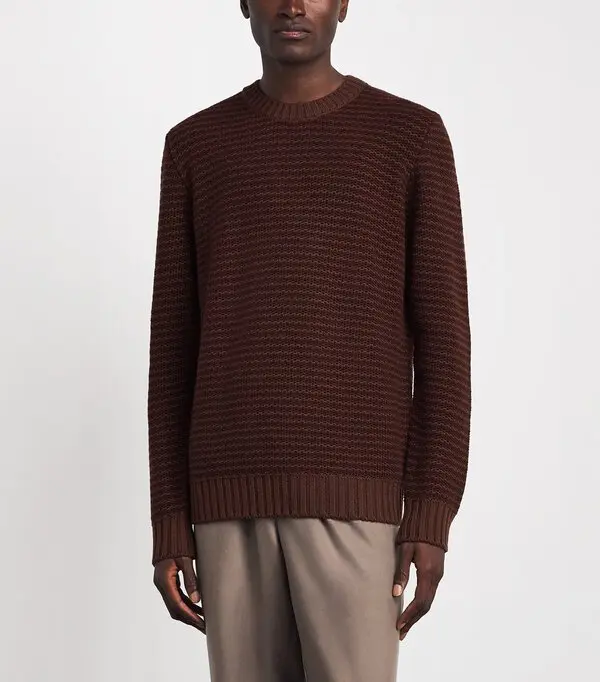 Corneliani Virgin Wool-cashmere Stripe Sweater