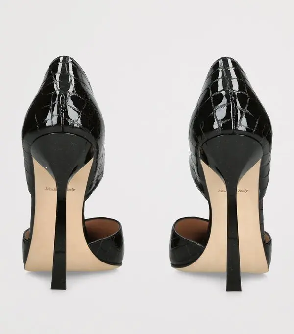Victoria Beckham Patent Leather Croc Effect D'orsay Stiletto Pumps