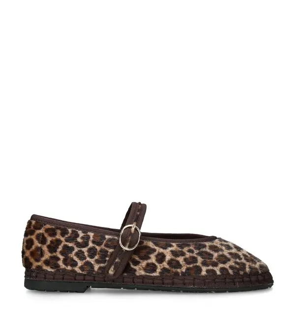 FLABELUS Pierre Leopard Print Mary Janes