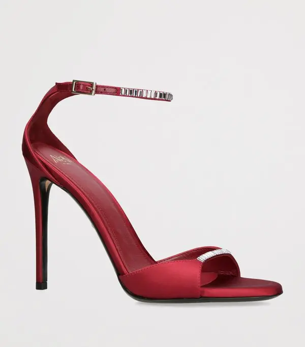 ALEVI MILANO Ninel Crystal Embellished Satin Stiletto Sandals