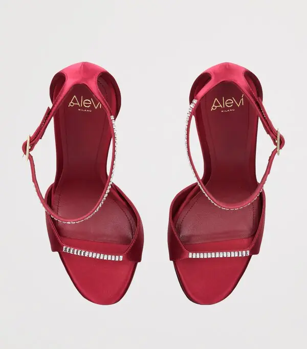 ALEVI MILANO Ninel Crystal Embellished Satin Stiletto Sandals