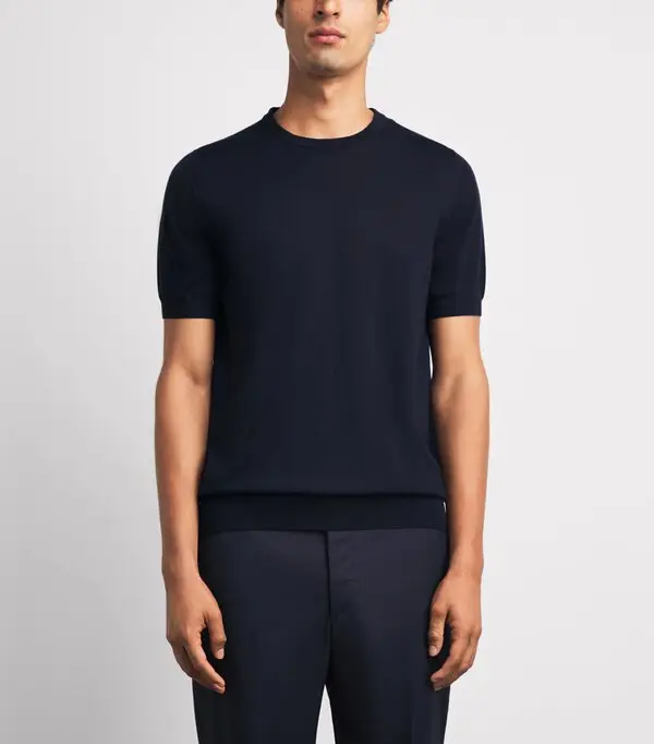 LARDINI Virgin Wool Knitted T-shirt