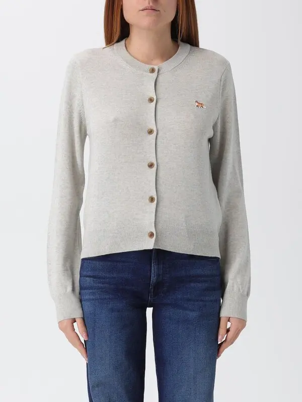 Maison Kitsuné Embroidered Fox Cardigan - Grey
