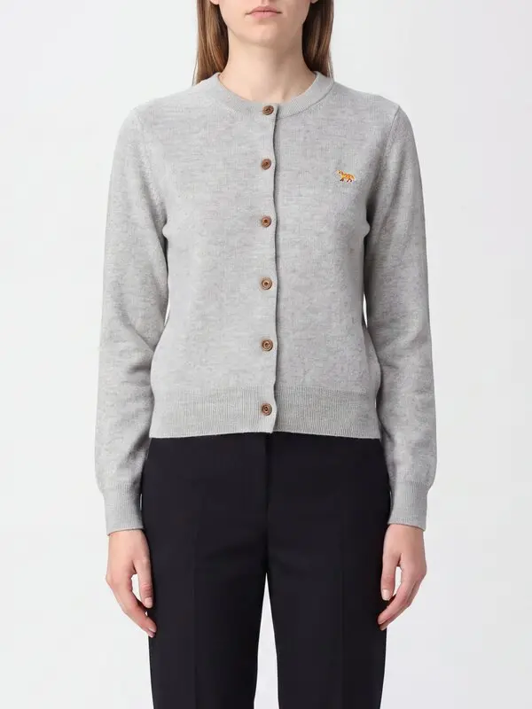 Maison Kitsuné Embroidered Fox Cardigan - Grey
