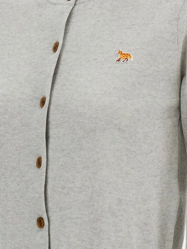 Maison Kitsuné Embroidered Logo Crewneck Cardigan