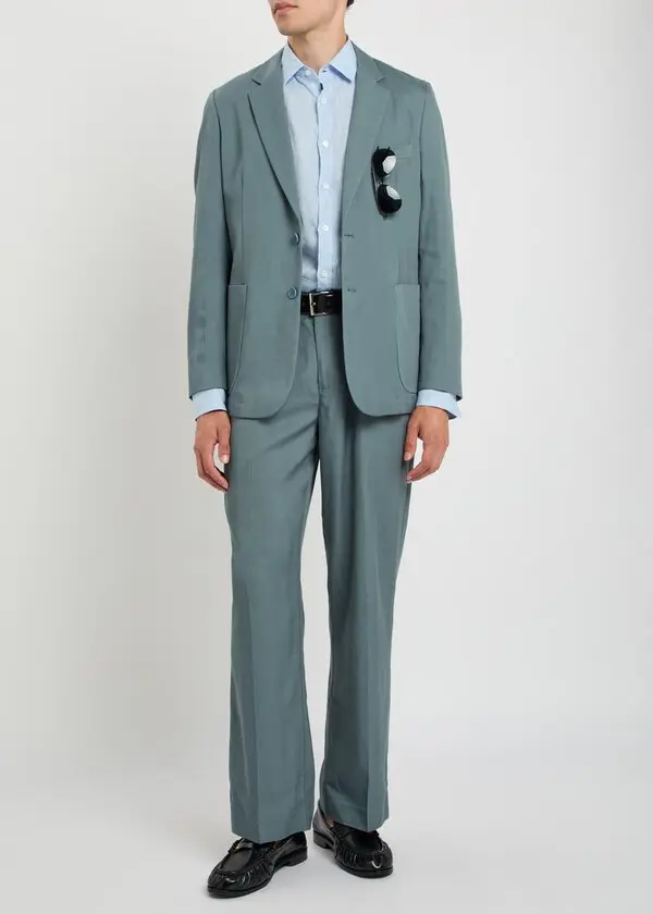 PERCIVAL Tailored Straight-leg Woven Trousers - Blue