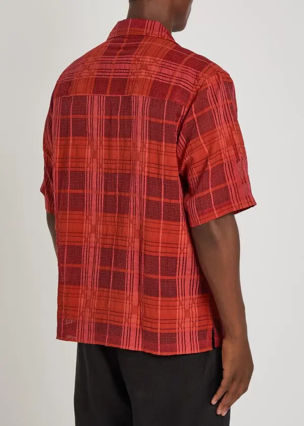 Nn07 Ben Checked-jacquard Woven Shirt