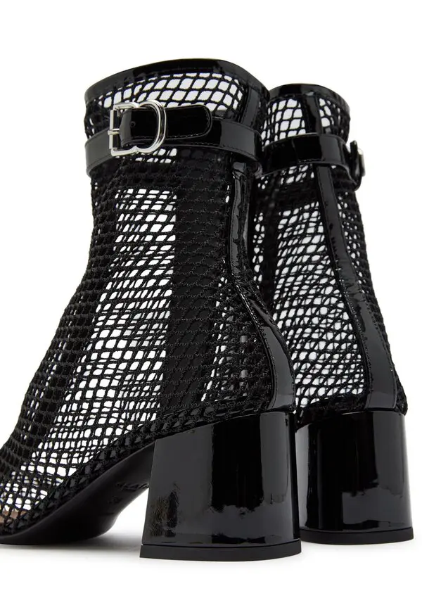Alaïa Fishnet 55 Patent Leather Ankle Boots