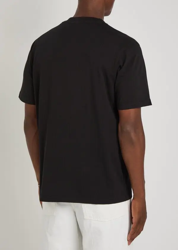 Nn07 Adam Logo-embroidered Cotton T-shirt - Black