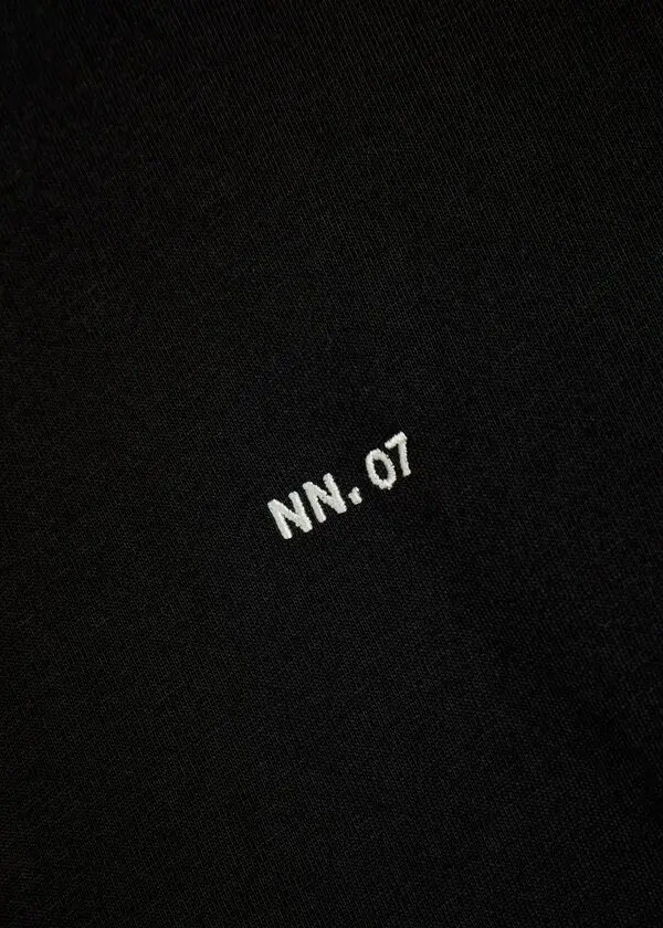 Nn07 Adam Logo-embroidered Cotton T-shirt - Black