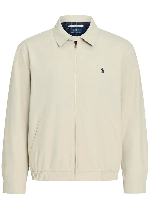 Polo Ralph Lauren Embroidered Logo Shell Windbreaker Jacket - Stone