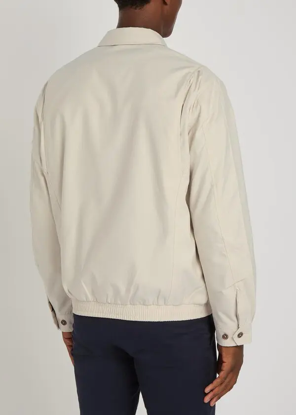 Polo Ralph Lauren Embroidered Logo Shell Windbreaker Jacket - Stone
