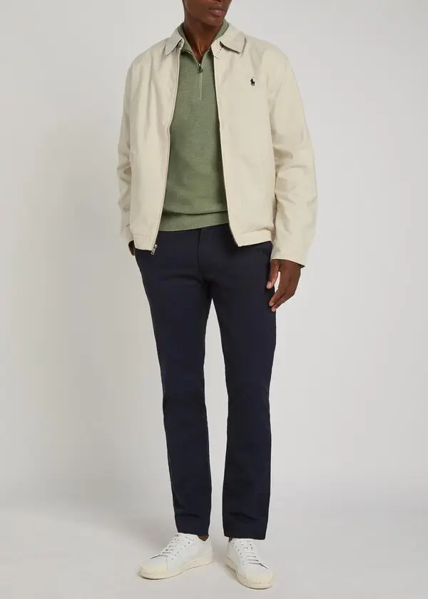 Polo Ralph Lauren Embroidered Logo Shell Windbreaker Jacket - Stone