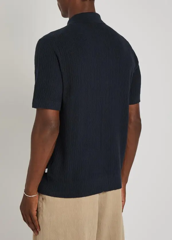 Nn07 Nolan Ribbed Cotton-knit Shirt