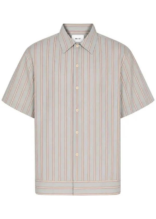 Nn07 Reed Striped Cotton Shirt
