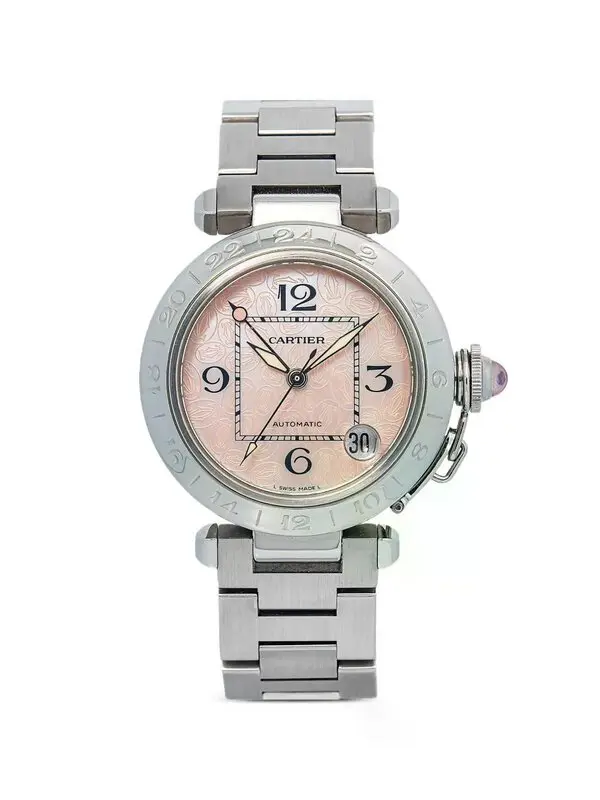 Cartier Pasha 35mm Stainless Steel Watch With Mother-of-pearl Dial - Pink