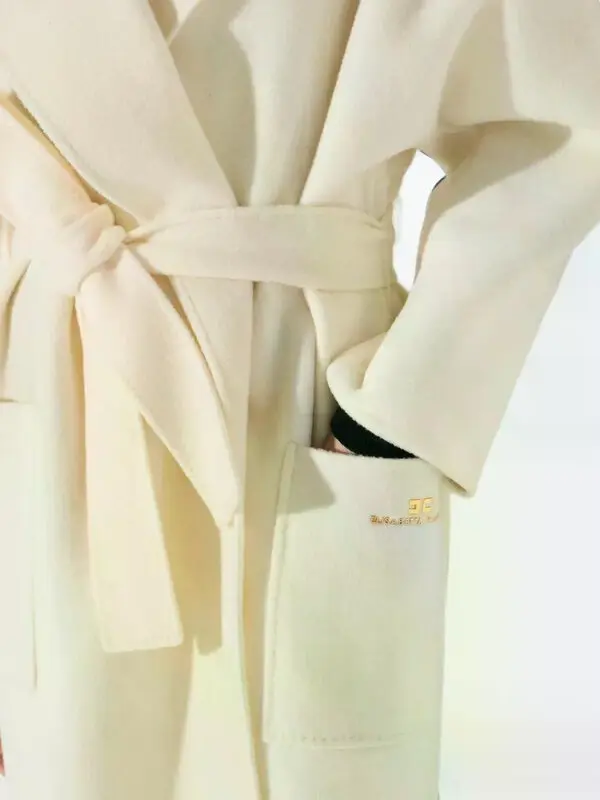 Elisabetta Franchi Wool Double Cloth Coat