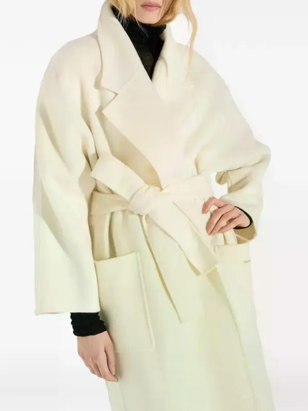 Elisabetta Franchi Wool Double Cloth Coat - Neutrals
