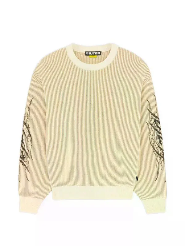 IUTER Ribbed-knit Graphic-print Sweater