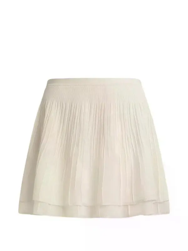 12 STOREEZ Layered Ribbed Skirt - Neutrals