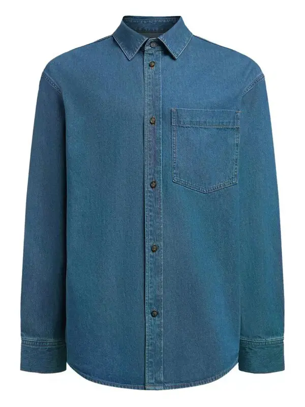 12 STOREEZ Pocket Denim Shirt