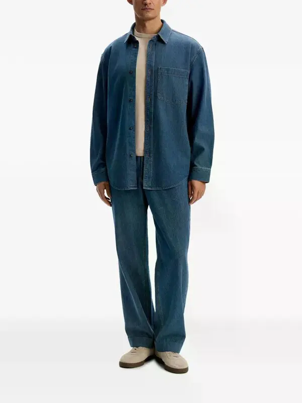12 STOREEZ Pocket Denim Shirt