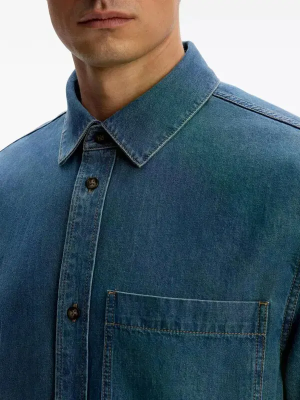 12 STOREEZ Pocket Denim Shirt