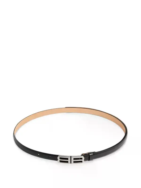 Balenciaga Bb Leather Belt - Black