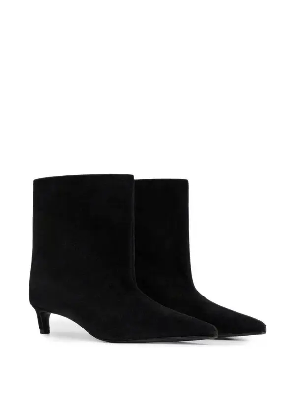 12 STOREEZ Suede Kitten-heel Ankle Boots
