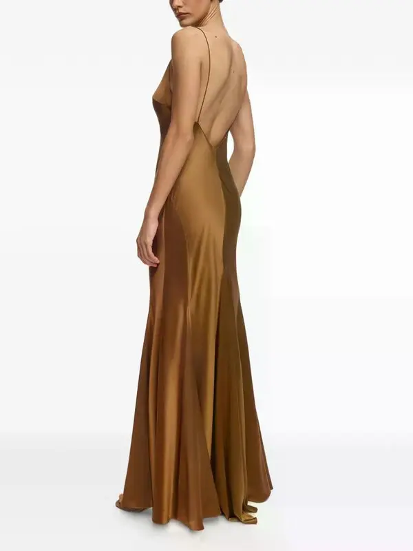 12 STOREEZ Ava Silk Maxi Dress - Brown