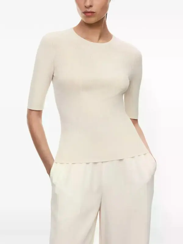 12 STOREEZ Souffle Ribbed-knit Top