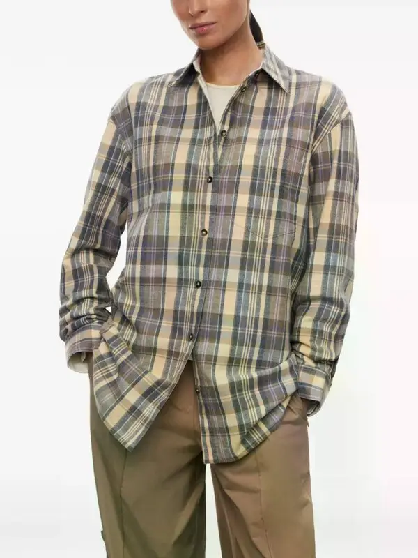 12 STOREEZ Marilyn Check-pattern Shirt