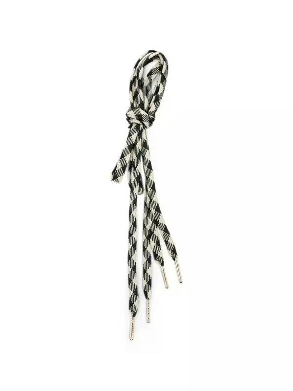 GOLDEN GOOSE Check Pattern Laces With Logo Engraved Aglets