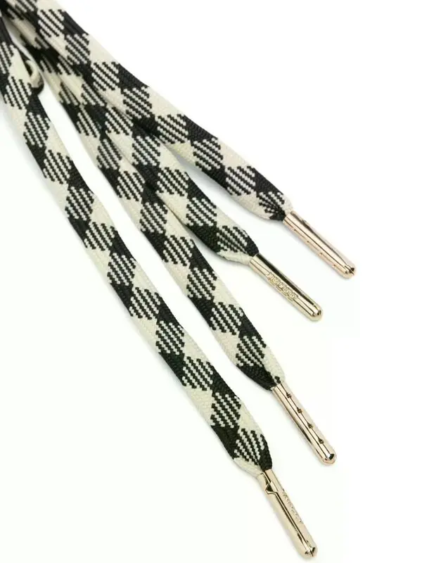 GOLDEN GOOSE Check Pattern Laces With Logo Engraved Aglets