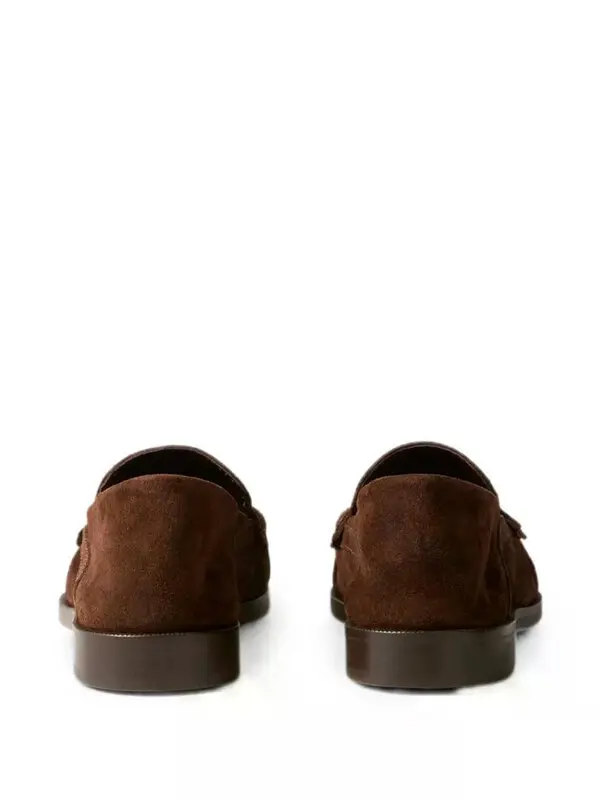 Claudie Pierlot Suede Loafers With Gold Medallion