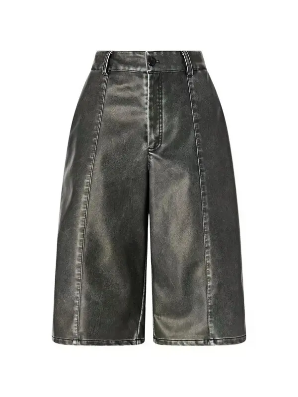 Pinko Faded-effect Panelled Shorts - Grey