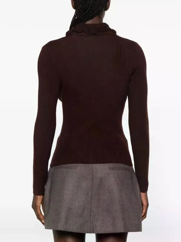 Sandro Floral-appliqué Zip-up Cardigan