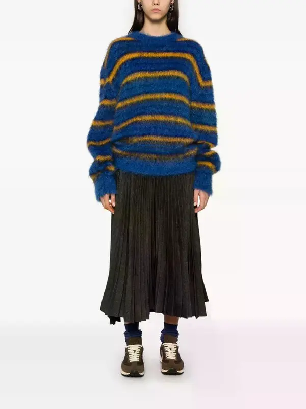 Plan C Plissé Midi Skirt
