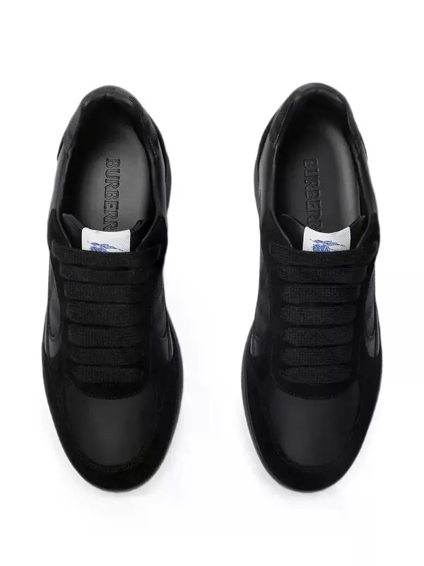 Burberry Sneakers In Leather And Suede With Signature Check Detail
