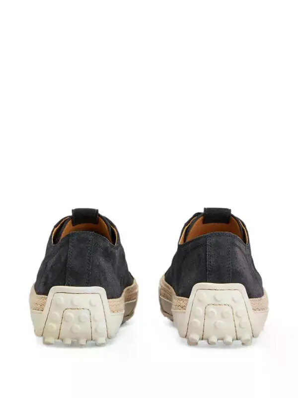 TOD'S Suede Espadrille Sneakers With Braided Trim