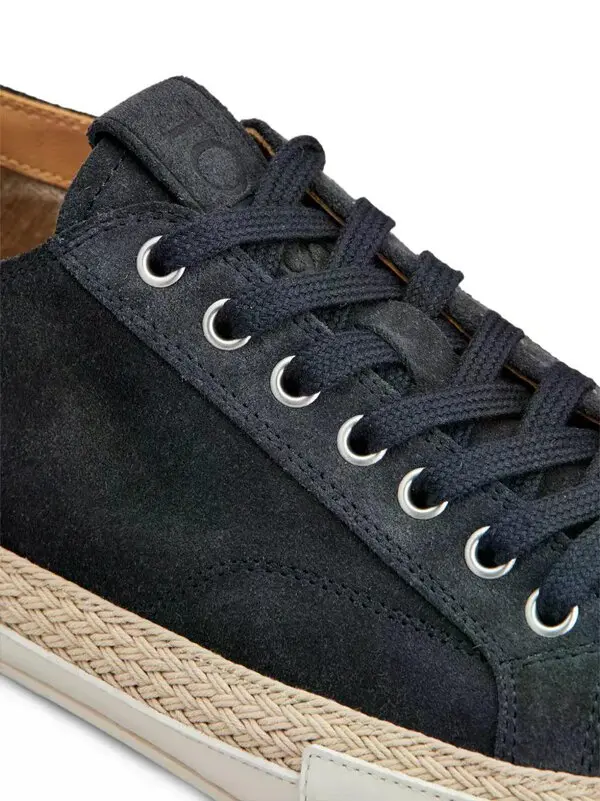 TOD'S Suede Espadrille Sneakers With Braided Trim