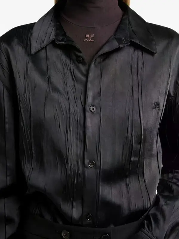 COURREGES Crinkled Satin Shirt