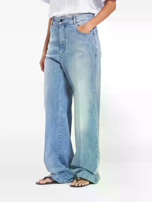 Barena Venezia Washed Denim Pressed-crease Straight Leg Jeans