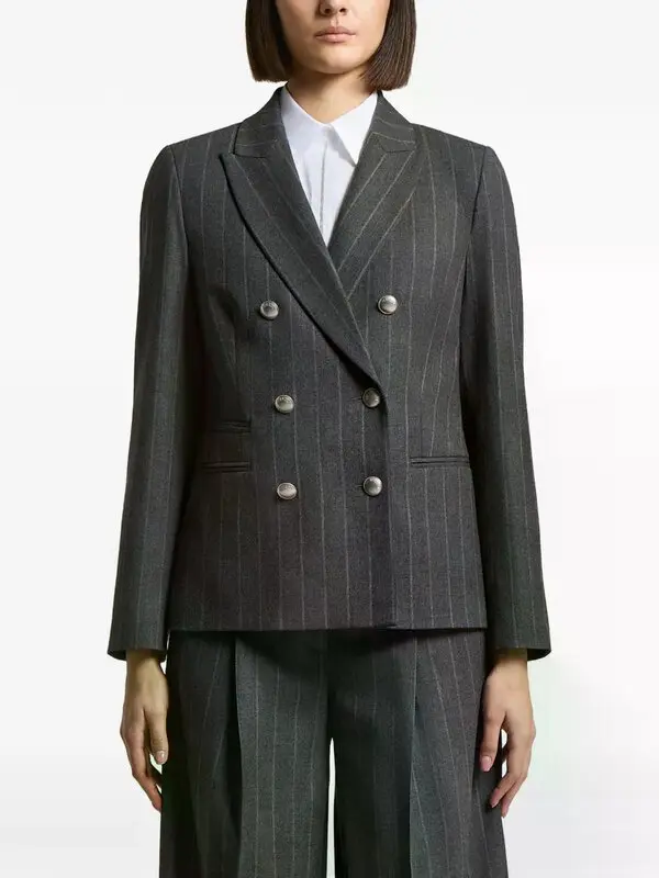 Peserico Pinstripe Double-breasted Jacket