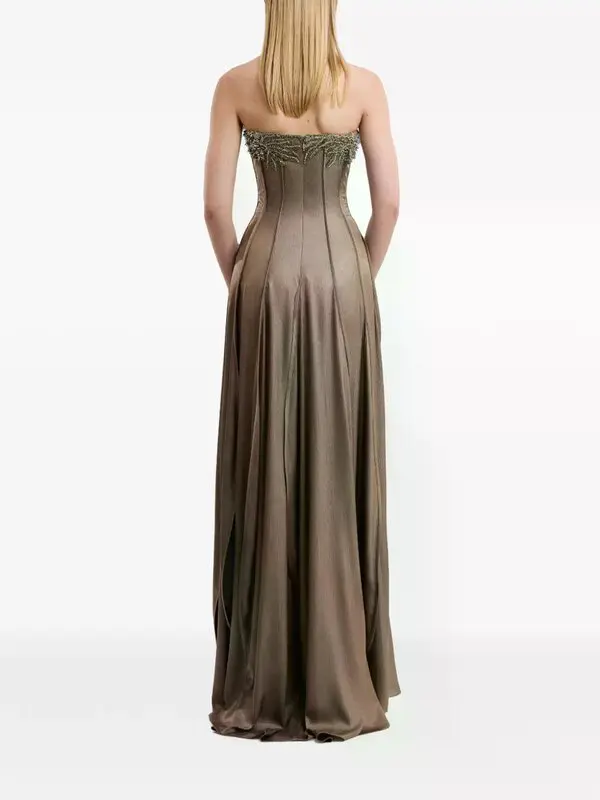 GEMY MAALOUF Bead-embellished Strapless Maxi Dress