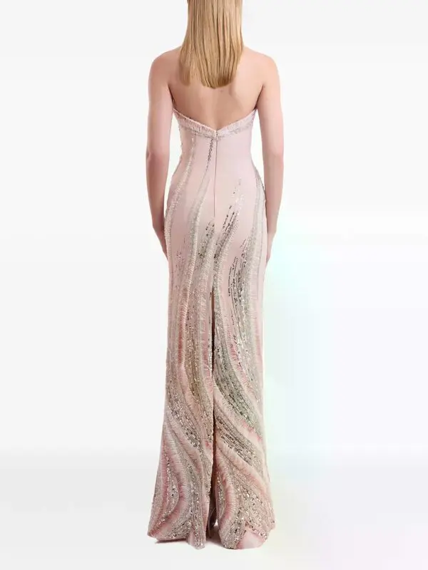 GEMY MAALOUF Beaded Sequin-embellished Maxi Dress